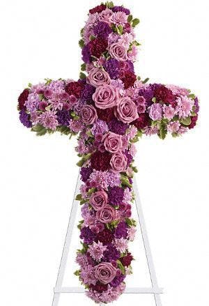 Deepest Faith Floral Cross for Funeral Service | Bice's Hurst TX