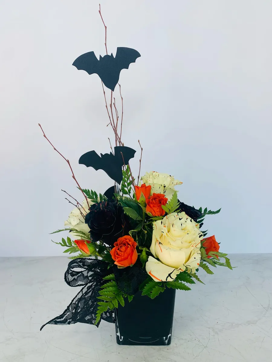 Halloween Rose Cube | DFW (TX) Same-Day Flower Delivery | Bice's Florist